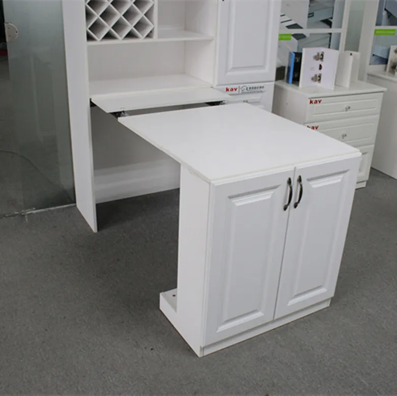 Kav Down Folding Cabinet Table Slide Pull Out & Slide Hidden Kitchen ...