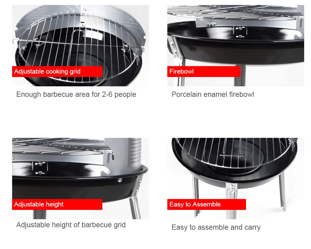 Outdoor Adjustable Height Easily Assembled Simple Camping Barbecue ...