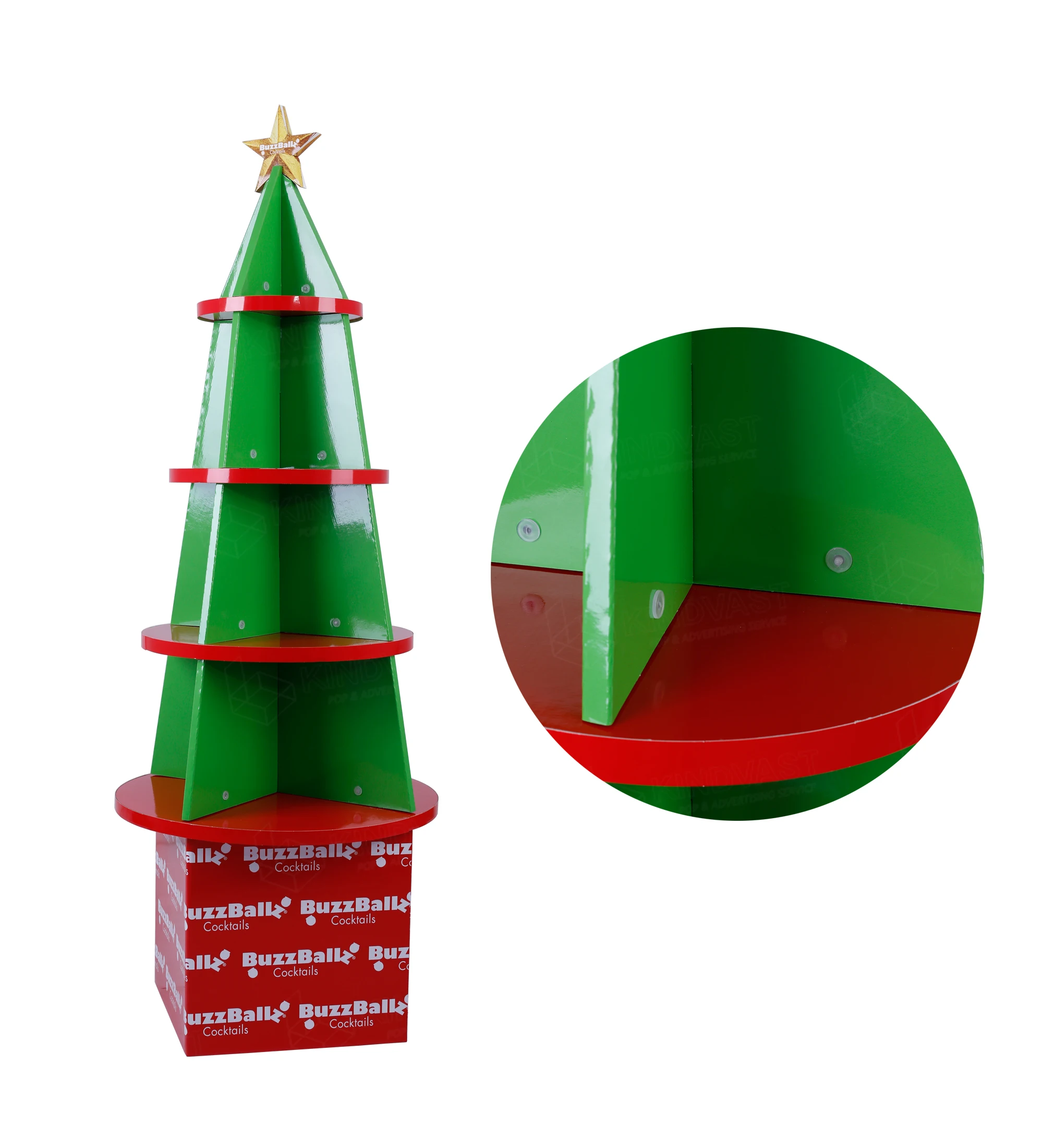 Christmas Tree Shape Cardboard Display Racks Cocktail Paper Display ...