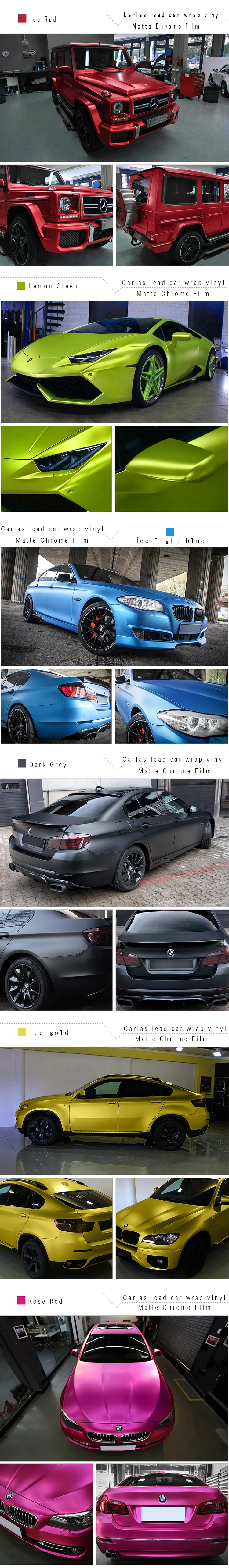 Carlas 1.52*17m/roll Pvc Material Matt Chrome Metallic Pink/red/orange ...