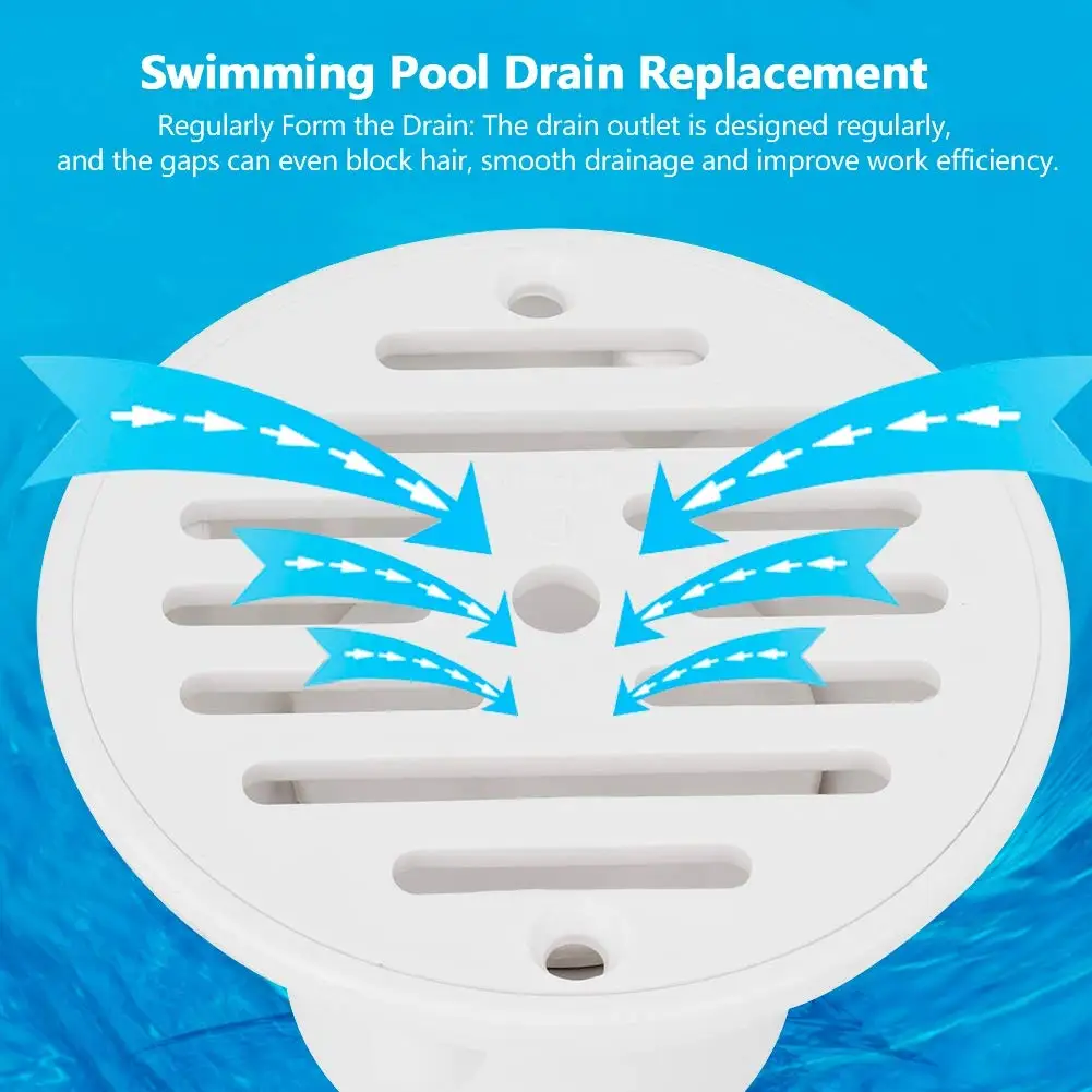 PVC Adjustable Flow Swimming Pool Drain Outlet Inlet Draining Accessory ...