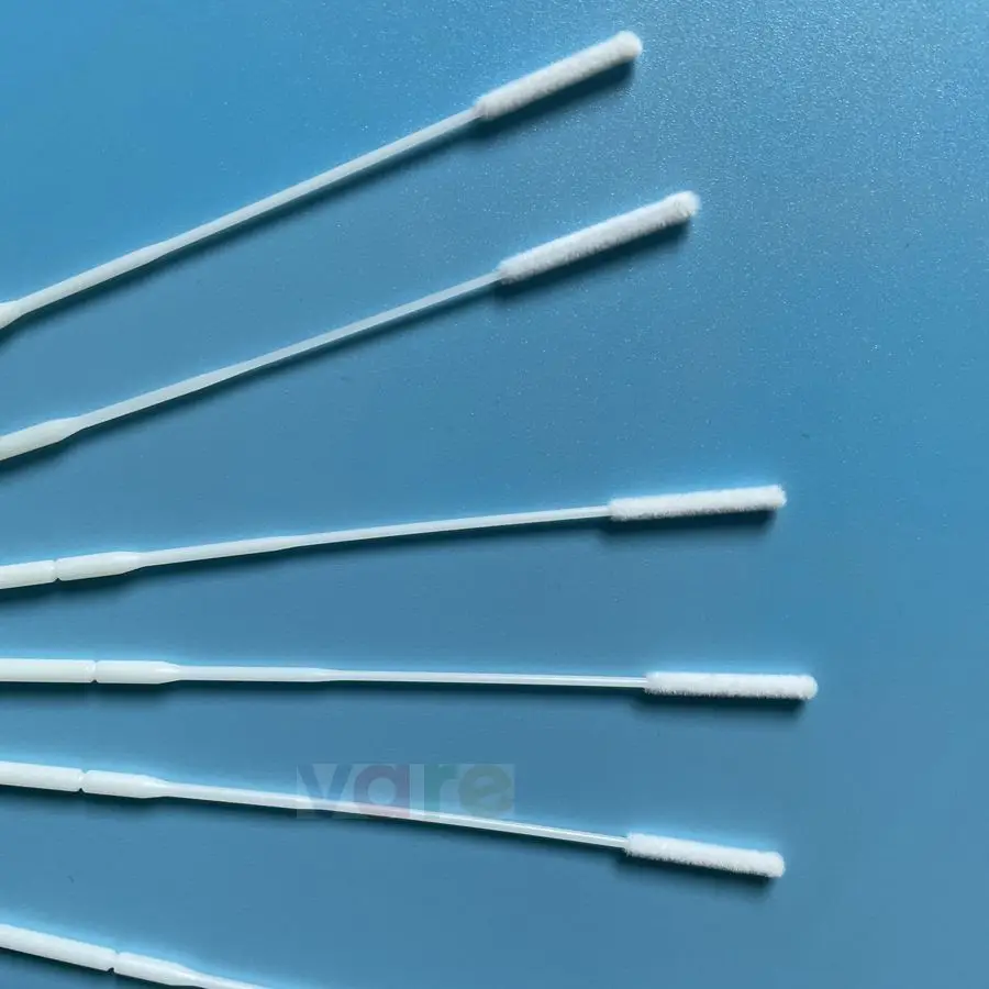 Flock Oral swab with 80mm break point flocked sterile throat swabs