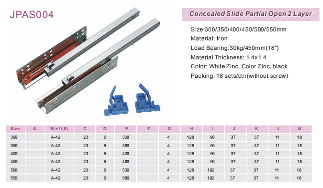 Soft-closing Metal Box DTC 533 Drawer Big Slides Rail