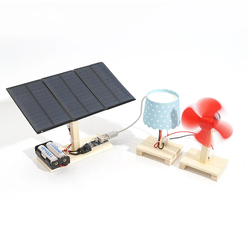 Wooden Mini Solar Station Model Creative Engineering Circuit Science ...
