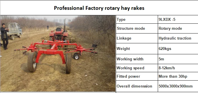 Tractor Pto Driven 5m 9lxdx -5 Double Rotary Hay Rake For Sale - Buy ...