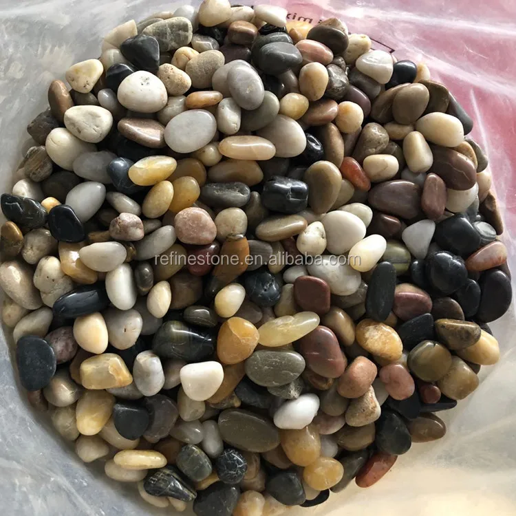 Polished Natural River Pebble Stone Multicolor Cobble & Pebble Round ...