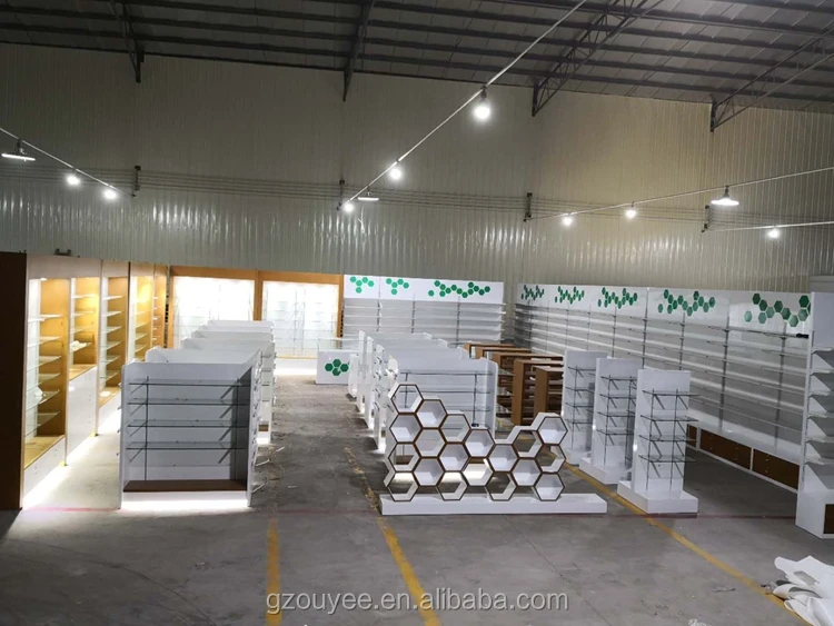 Modern Medical Store Counter Design - Pharmacy Rack