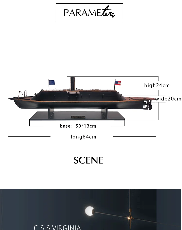 Css Virginia Limited Version American Civil War Iron Fleet Scale Model ...