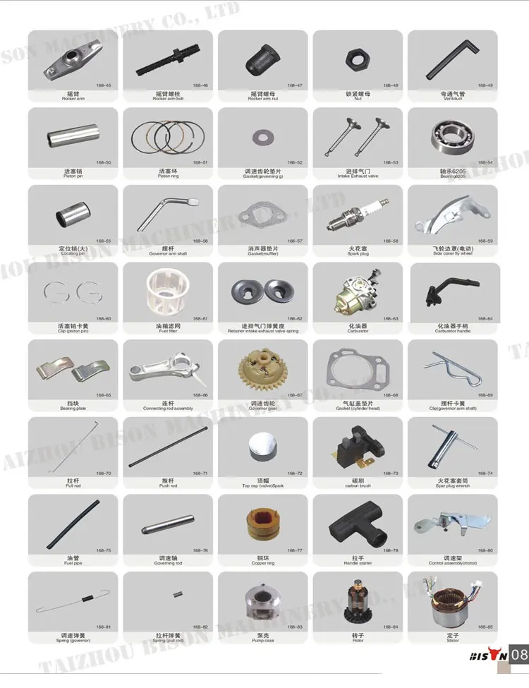 Bison(china) Spare Parts Gasoline Engine 168f 168f-1 Ruixing Carburetor ...