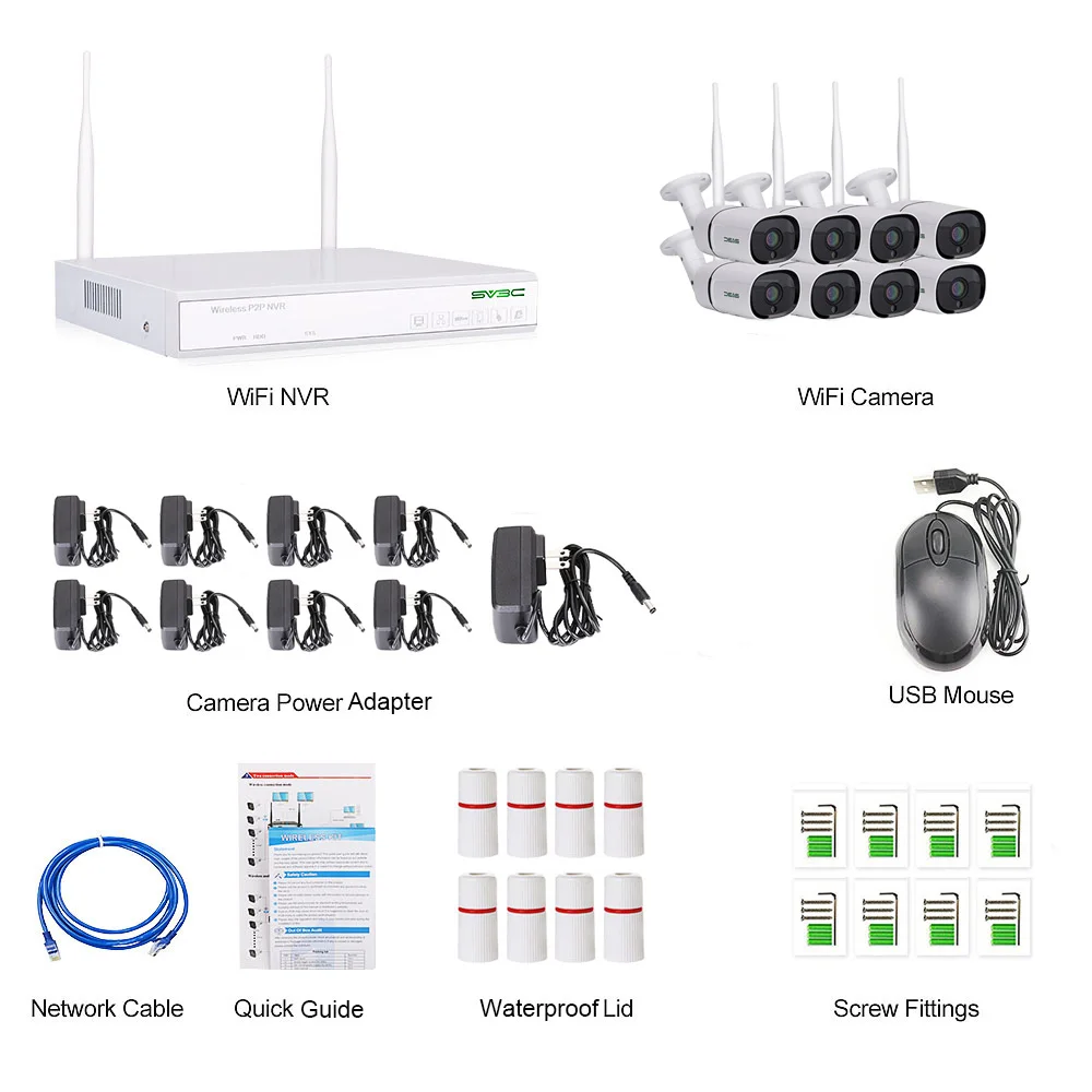 H.265 8ch Wifi Wireless Nvr Kit Smart Home Rohs Ip Security Camera ...