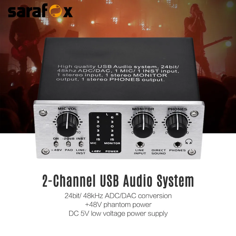 Usb Audio System Interface External Sound Card 2-channel With +48v ...