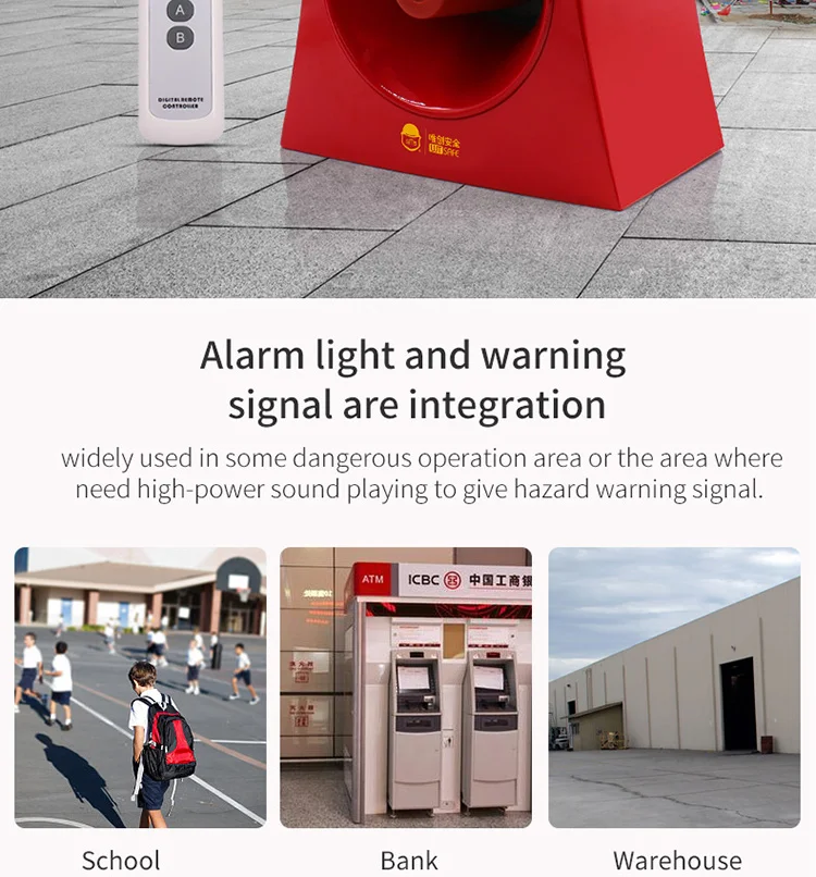 120db Customized Voltage Red Led Warning Light Sound Alarm - Buy Led ...