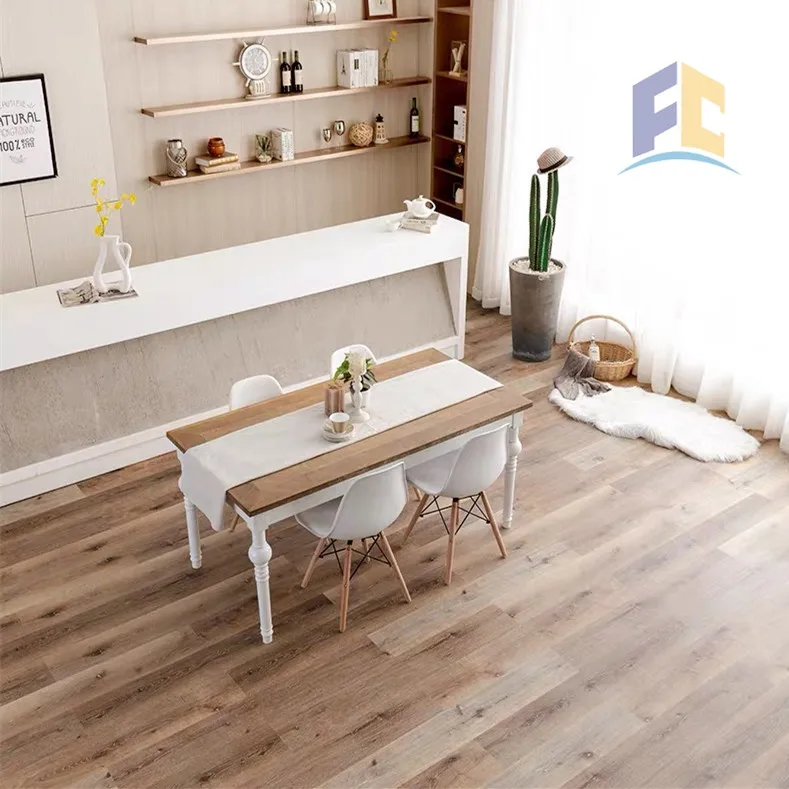 Grain Waterproof Piso PVC Wooden Click 5mm Vinyl Flooring