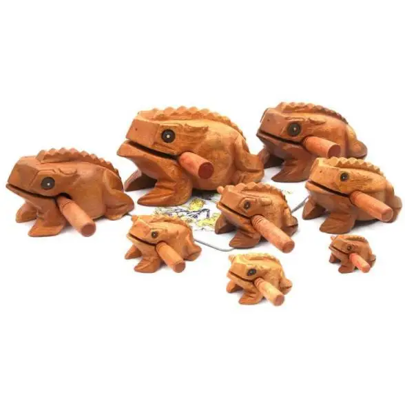 Thailand Mango Frogs Wood Voice Carving Toads Decorations