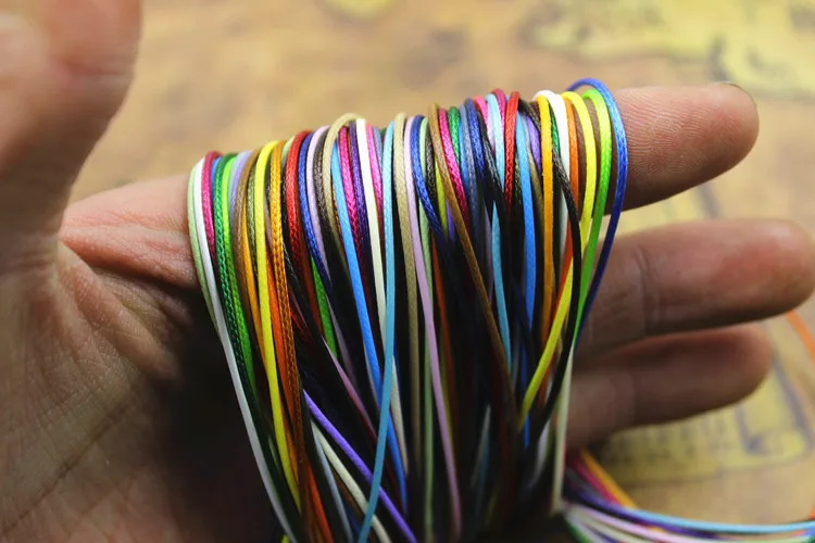 1.0mm Colorful Waxed Cotton Cord Waxed Thread Cord String Strap ...