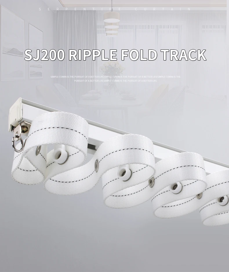 Aluminum Ceiling Sliding Double Ripple Fold Wave Shape Curtain Rail ...