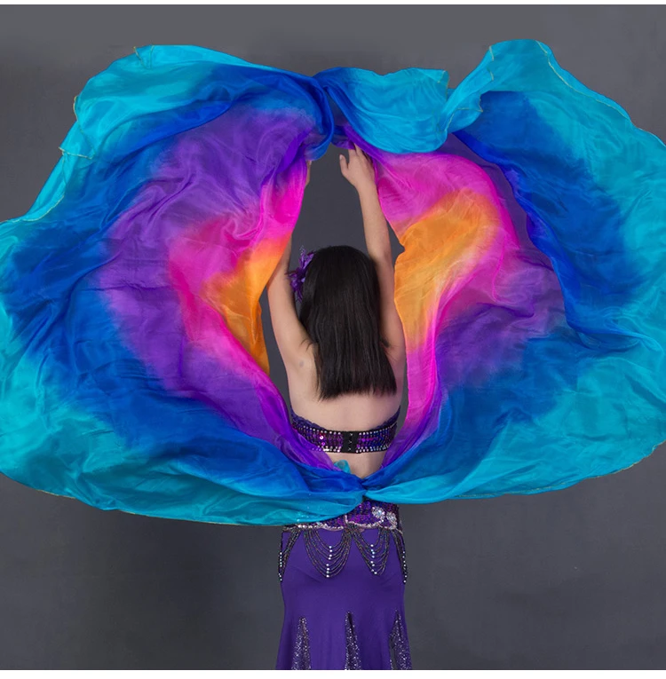 Gradient Color Isis Wings Semicircle Silk Wings Tie Dye Veils For Belly ...