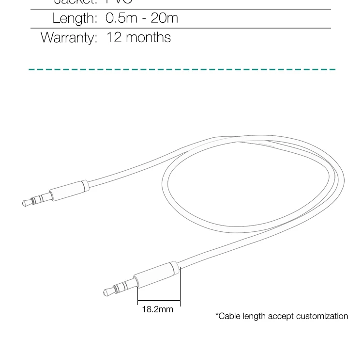 Premium 3 Pole 4 Pole Aux Cable Gold Plated 3.5mm Male To Male Stereo ...