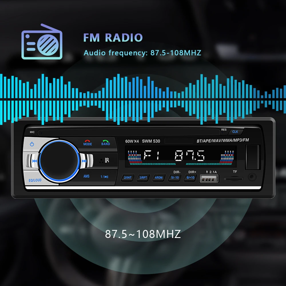 Podofo Auto Mp3-player 2 Usb Autoradio 1din Autoradio Bt Fm Aux In ...