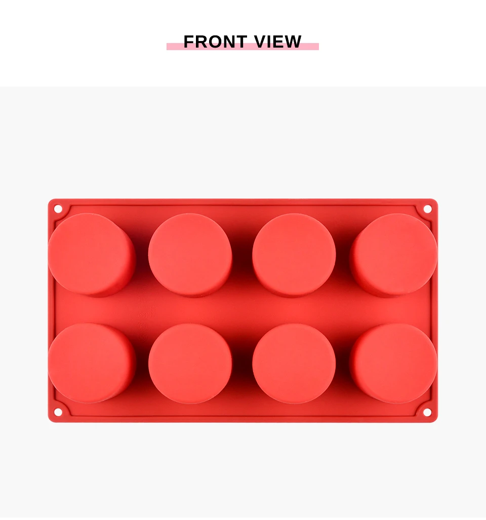 8 Cavity Round Silicone Molds - Perfect for Cake Making