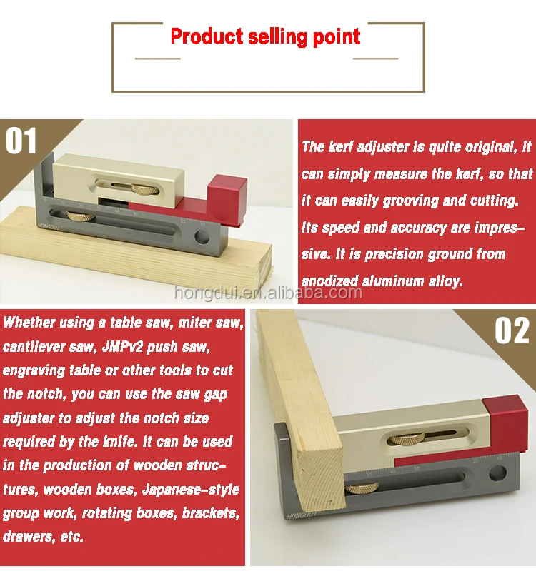 Woodworking Tools Table Saw Slot Adjuster Mortise Tenon Tool Movable ...