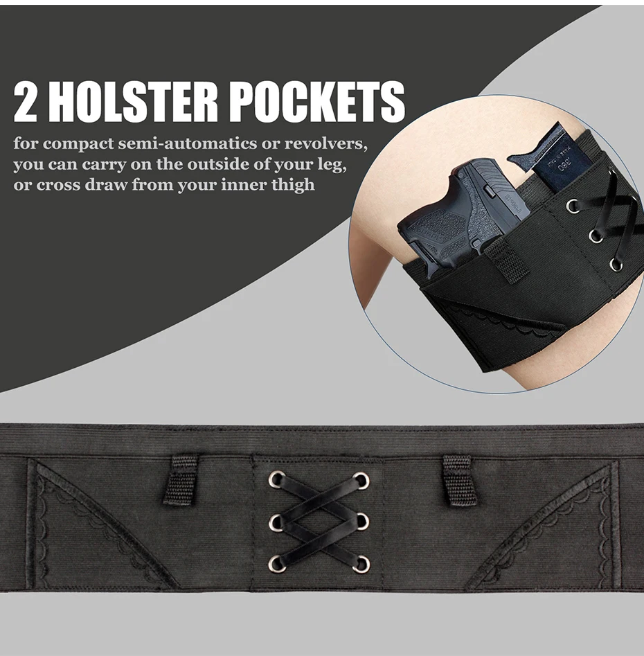 Thigh Leg Holster Adjustable Women Concealed Carry Pistol Holster With ...