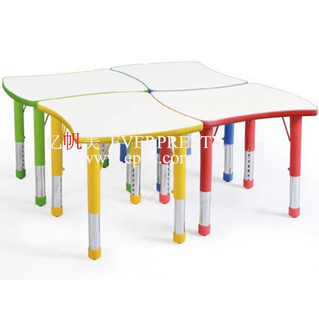 Kid's Furniture U- Shape Desk&chair Yellow Color Durable Wood And Metal ...