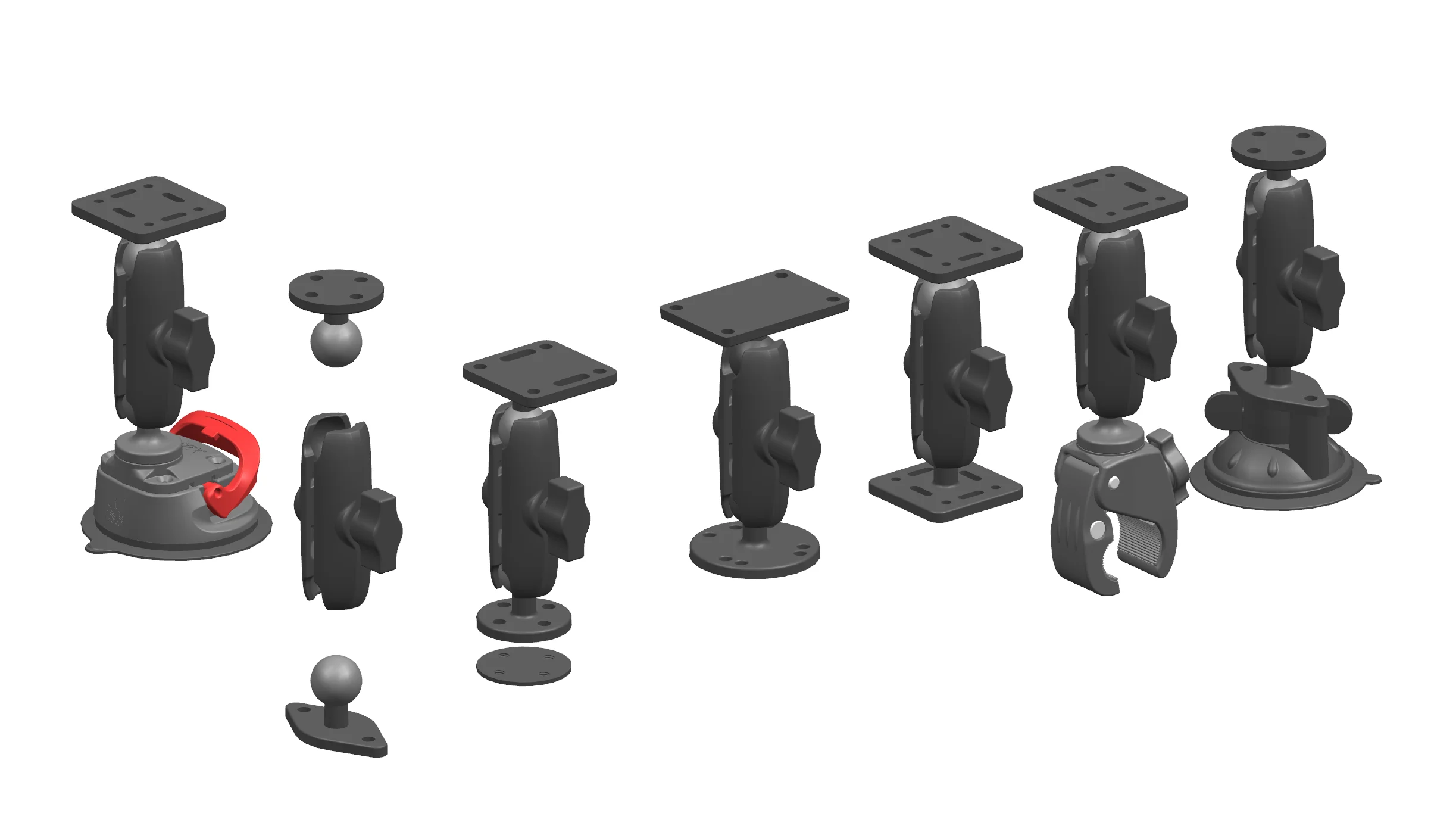 1 Inch Aluminium AMPS Adapter Plate for Dual Ball Socket Mounting