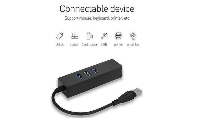 High Speeed Usb30 Docking Station Multi-function Lan Adapter Usb3.0 To 3port Hub With Gigabit ...
