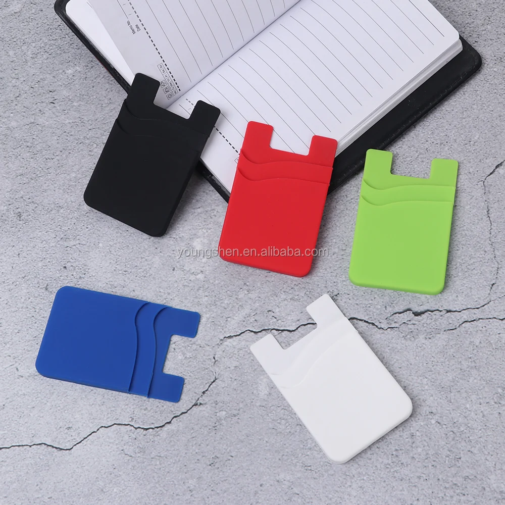 Silicone Mobile Phone Back Card Holder - Stick on Adhesive
