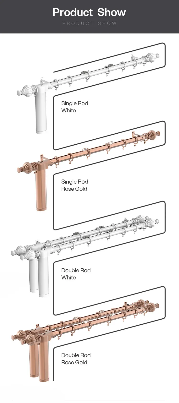 Home Decor Remote Control Automatic Motorized Electric Double Curtain ...