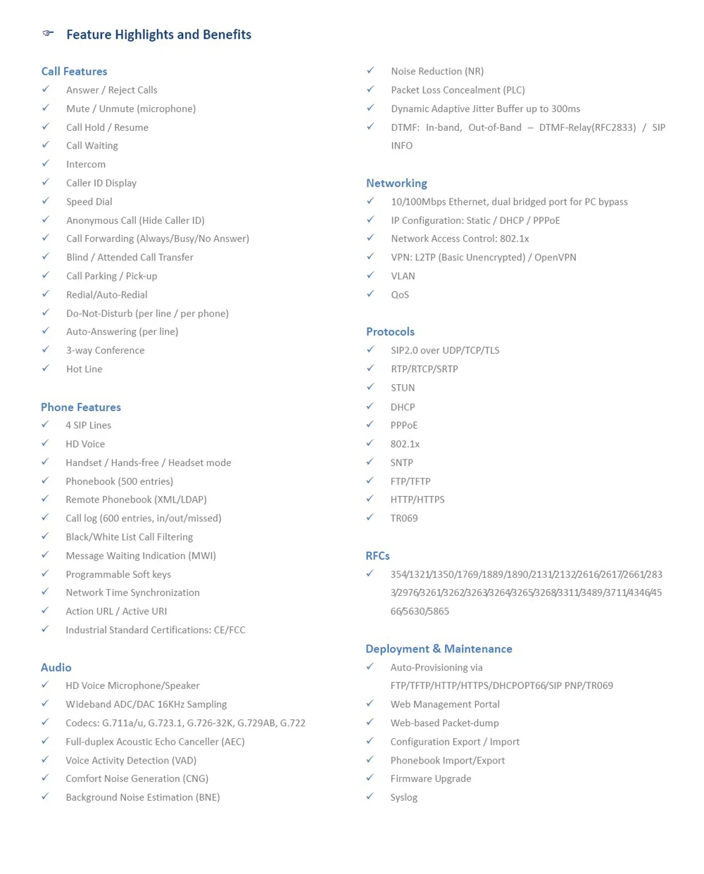 Coofone H83/h83p Sip Phone,Zycoo 2 Sip Accounts,2.8 Inch Color Screen ...