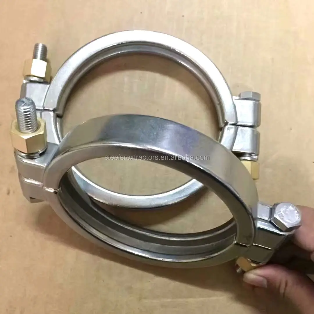 SS304 8" Sanitary High Pressure Double Pin Tri Clamps with Brass Bolts ...