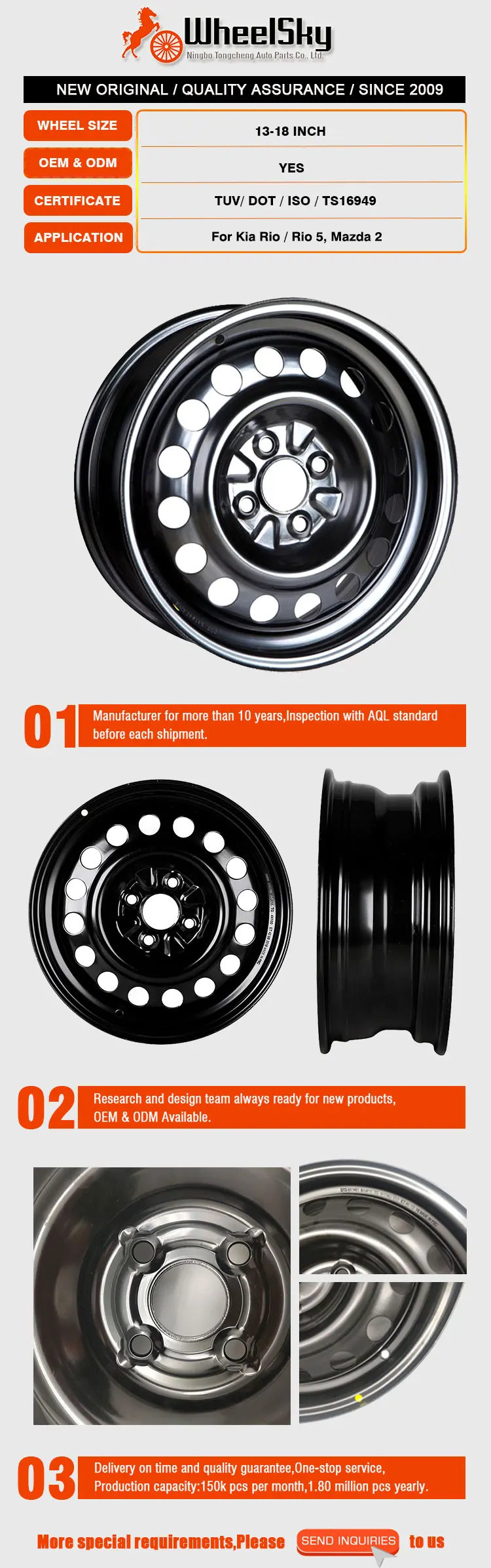Wheelsky 15 Inch Steel Wheels - Durable & Versatile