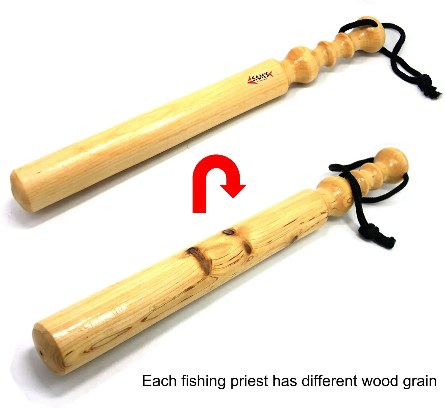 SAMSFX Kayak Wooden Fish Wacker Bat Fishing Priest Billie Club