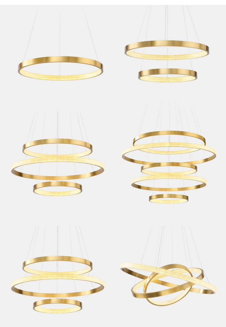 Modern Hotel Home Hanging Decorative Circle Rings Acrylic Led Pendant ...