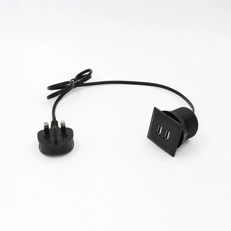 Uk Plug Bayu Furniture Desktop Usb Socket 2 Port Charger Dual Charging ...