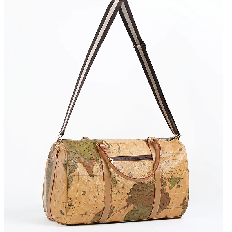 World Map Leather Vintage Handbag Luxury Handbag Shoulder Bag Casual ...