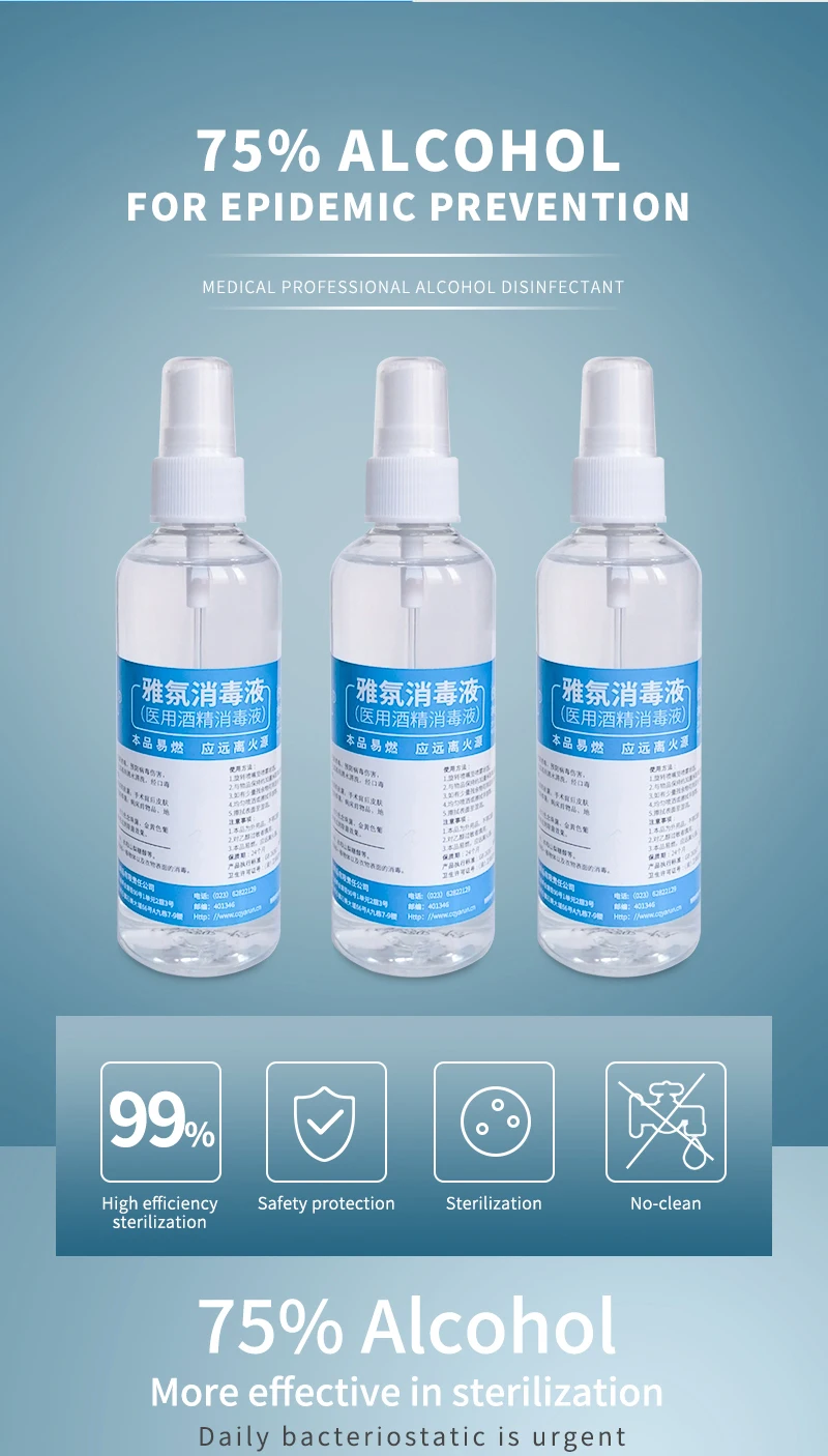Antiseptic Antimicrobial 75% Ethanol Alcohol Hand Air Disinfectant Spray - Buy 75% Alcohol Hand ...