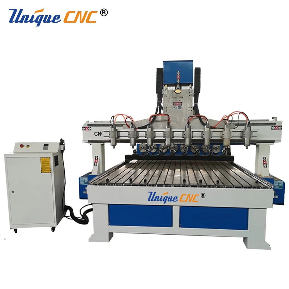 4 Axis 8 Heads Multi Head Rotary Cnc Router For Funiture Legs Sofa Feet ...
