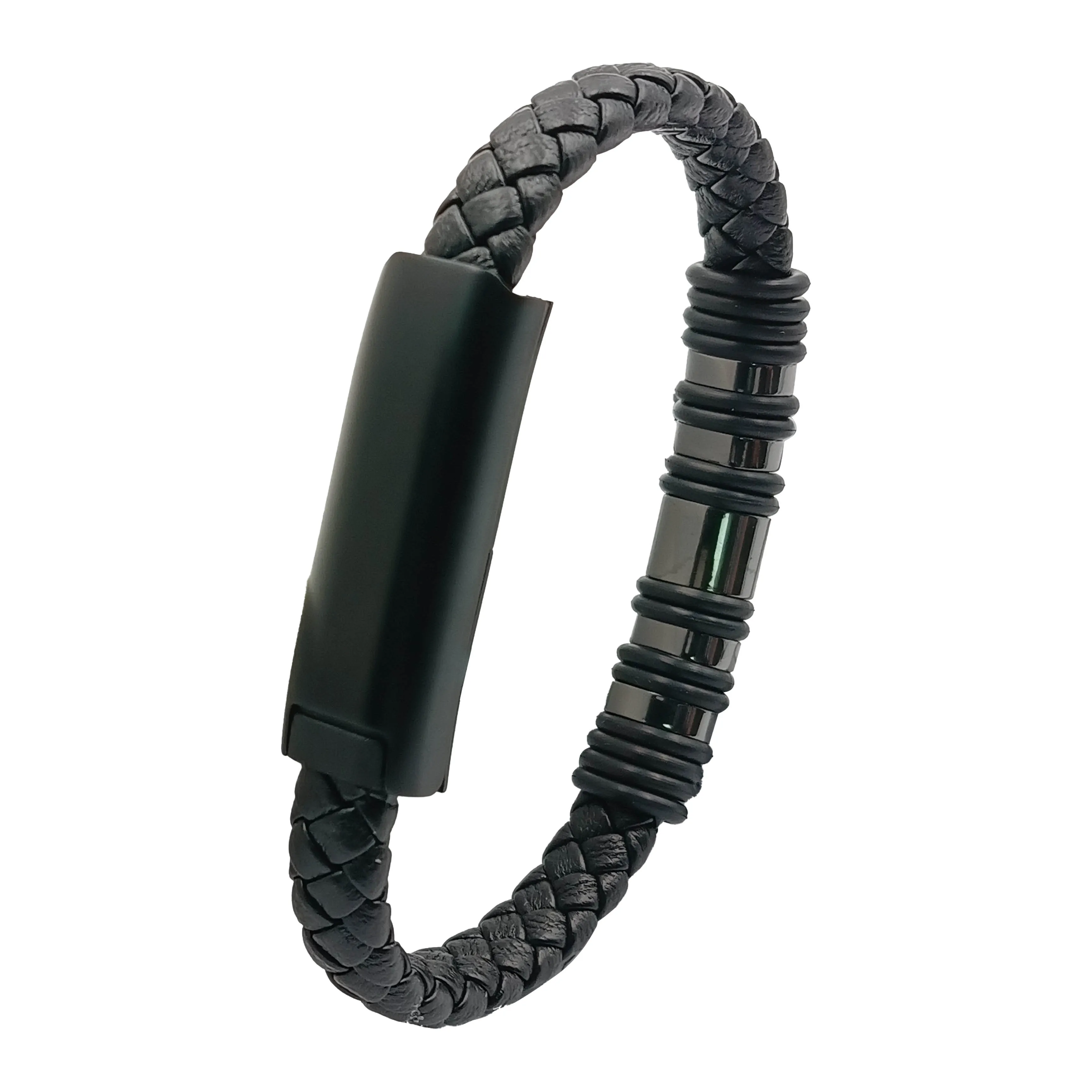 Rechargeable Pd Cable Pu Leather Braided Bracelet,Bracelet For Men ...