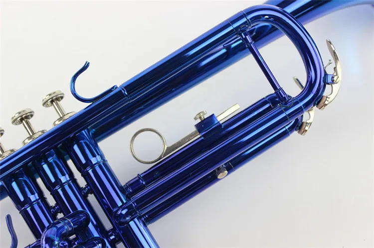 China Blue Red Color Wind Instrument Trumpet Bb Tone Beginner - Buy ...