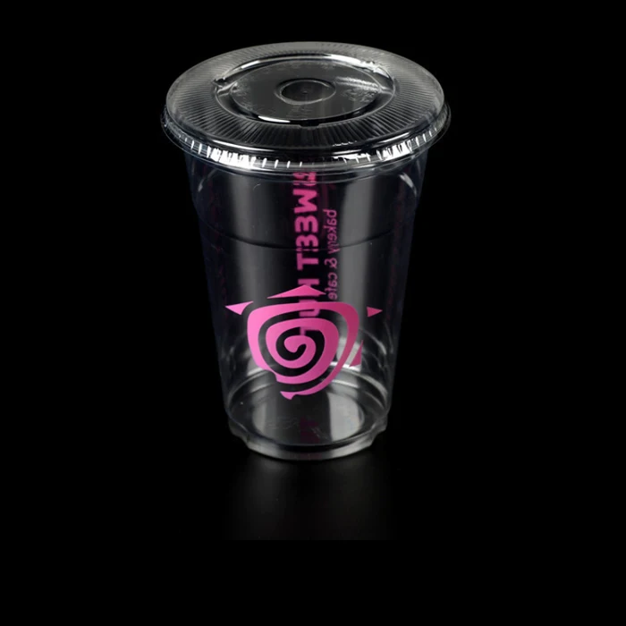 Custom Printed PET Plastic Milkshake Cups with Dome Lid