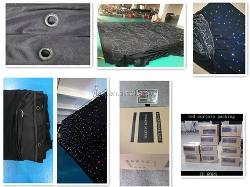 DMX Control Black LED Screen Curtain Light RGBW Star Backdrop