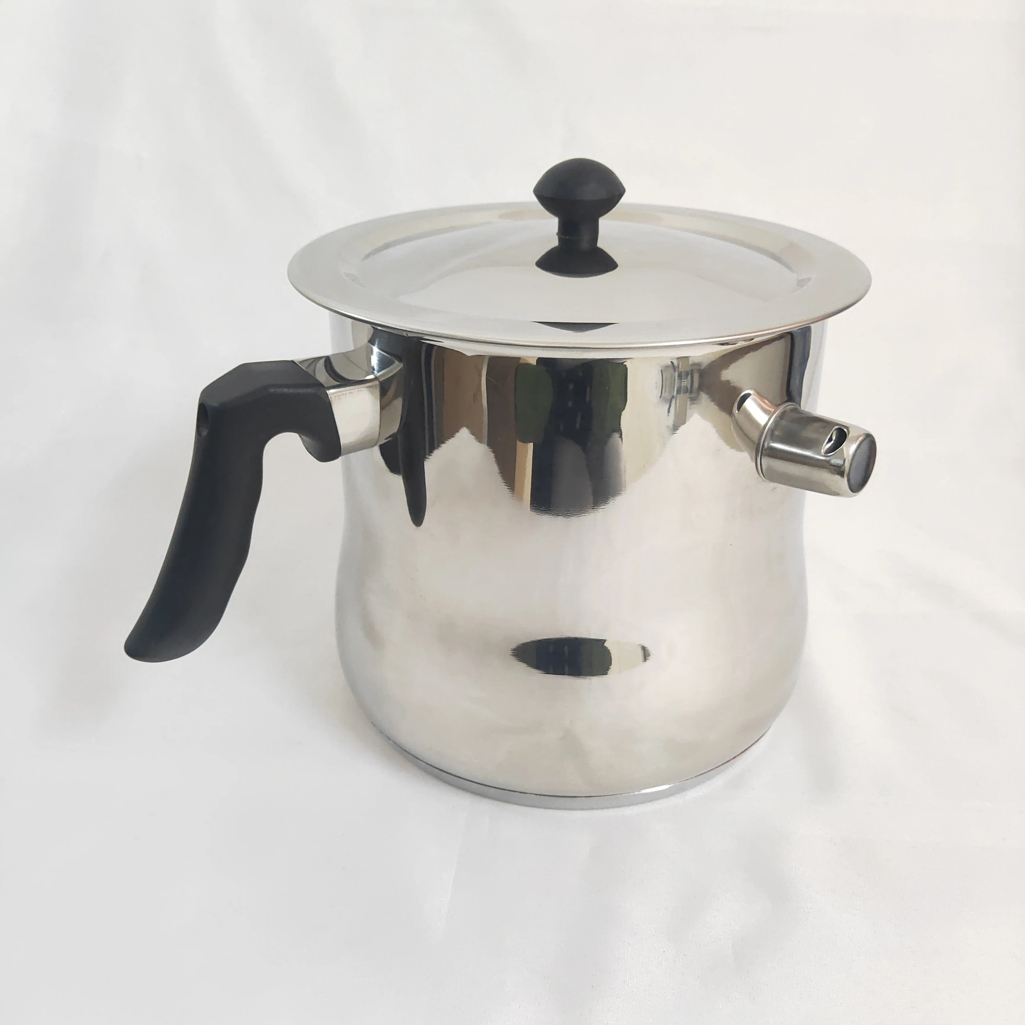 2.5l Belly Shaped Milk Boiling Pot Double Wall Milk Pitcher Kitchen ...