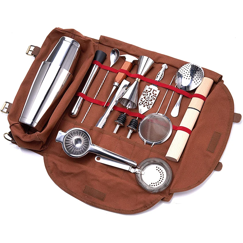 Customize Cocktail Shaker Set Bartender Kit Bag Knife case Bag Cutting ...