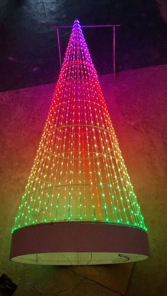 Smart Programmable Cone Tree Light - RGB DMX Technique