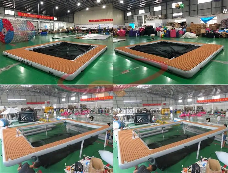 Portable Inflatable Floating Ocean Sea Swimming Pool / Protective Anti ...