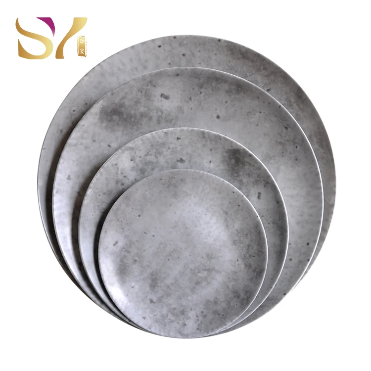 High Quality Round Cement Style Industrial Style Dark Grey Ceramic ...