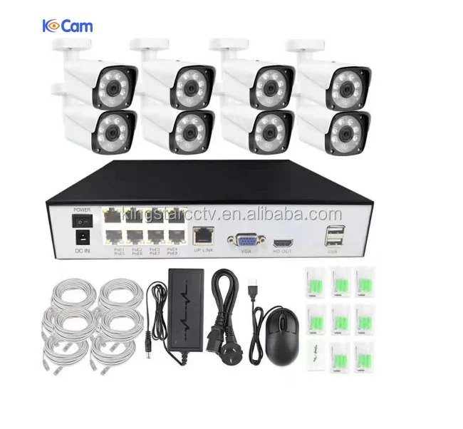 8ch 5mp Poe Home Security Camera System,Wired 5mp Outdoor Poe Ip Camera ...